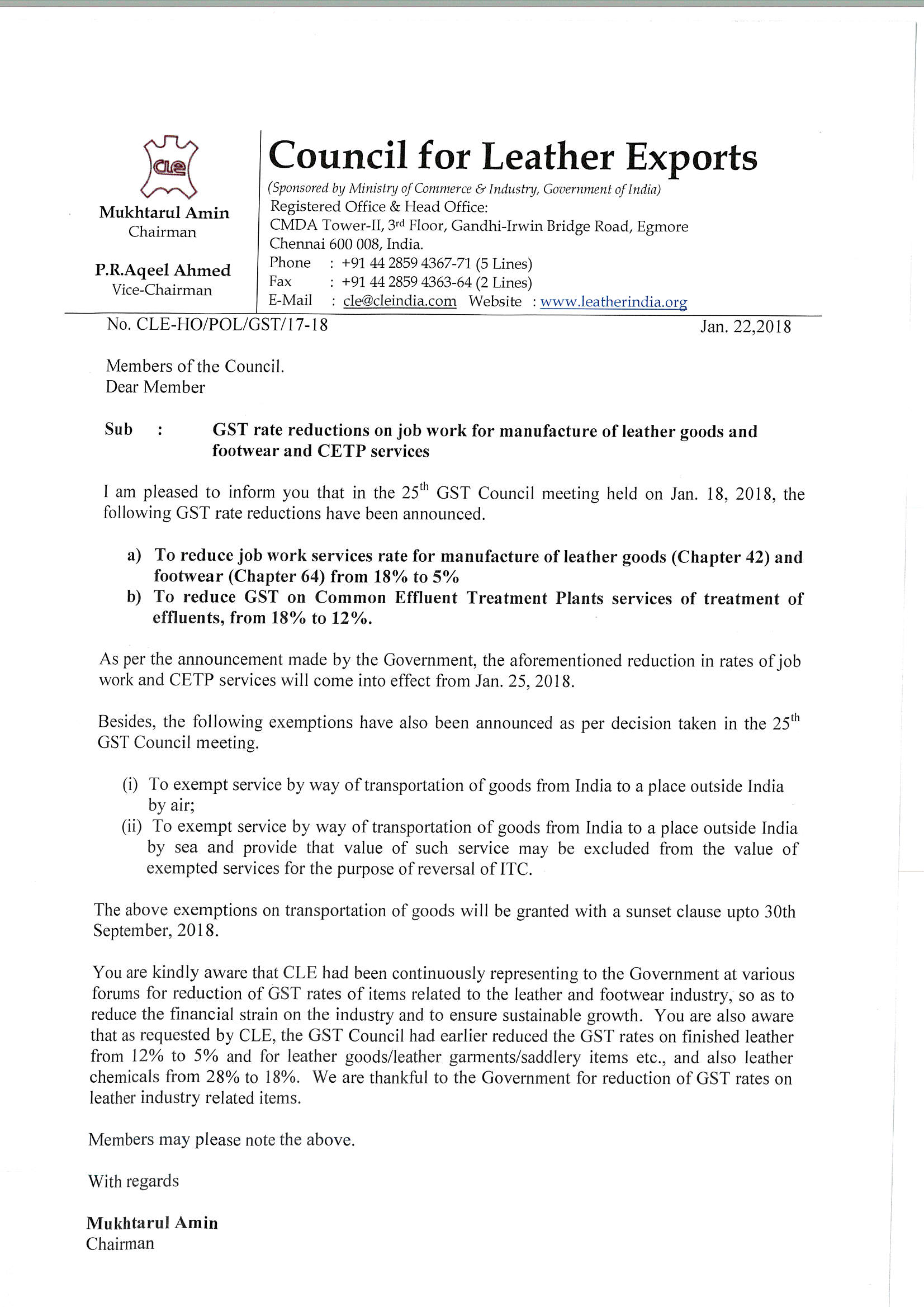 GST Circular Council For Leather Exports GST Circular Council For Leather Exports